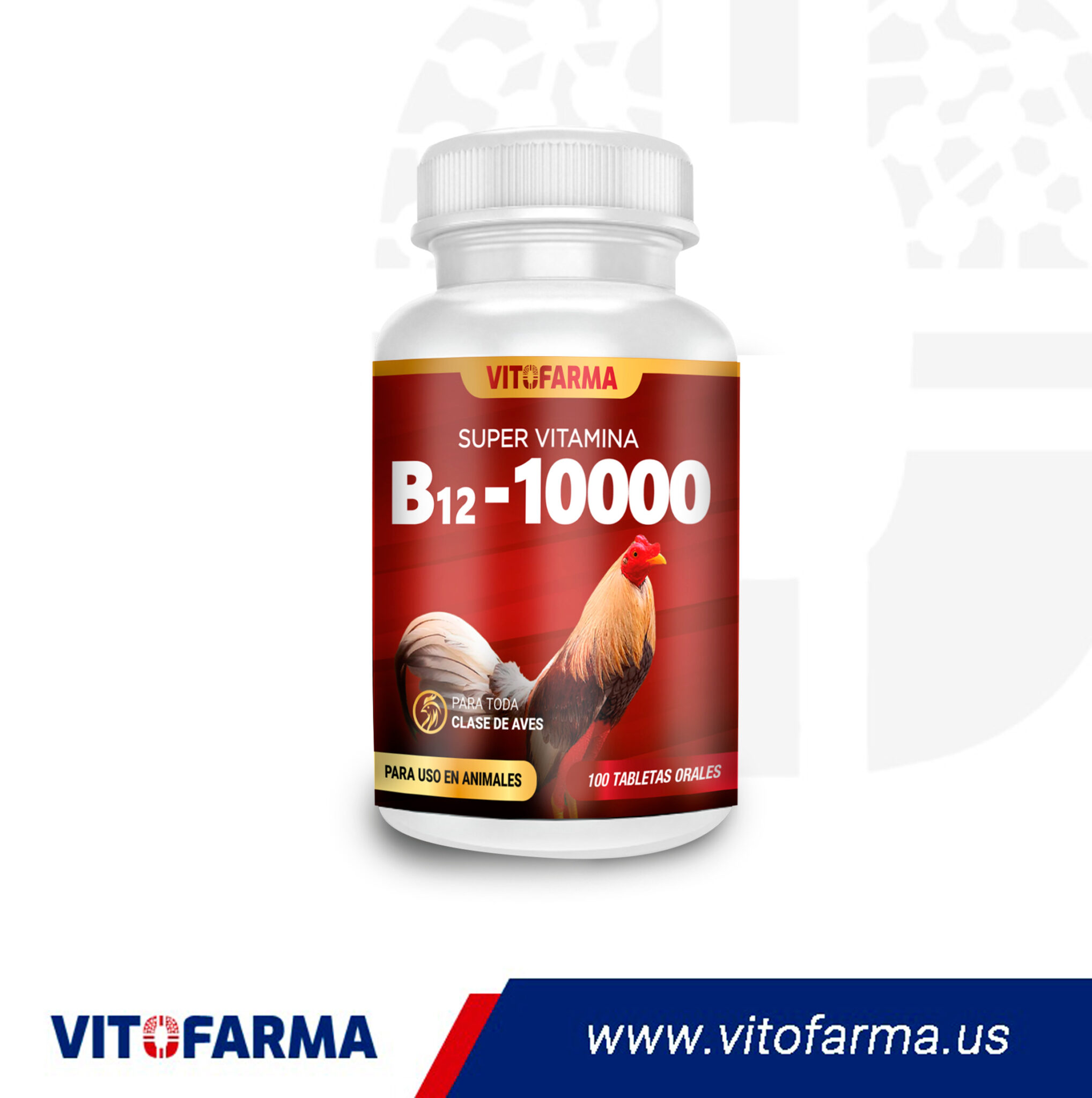 B12 10000 para gallos – Vitamina B12 100 tabletas - Vitofarma